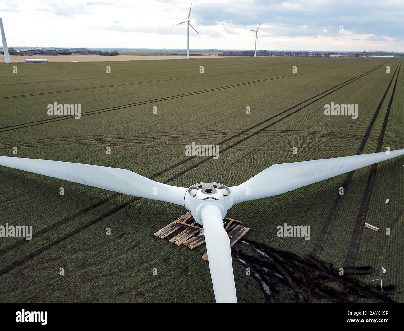 mounted rotor of a wind turbine before demounting Stock Photo - Alamy