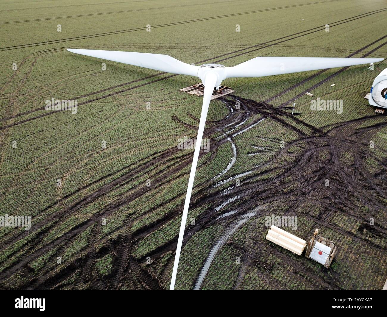 mounted rotor of a wind turbine before demounting Stock Photo - Alamy