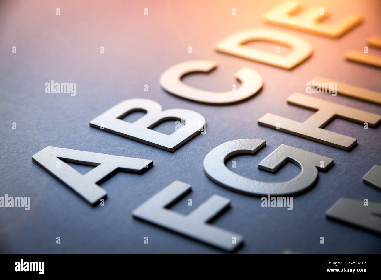Alphabet made with solid letters Stock Photo - Alamy