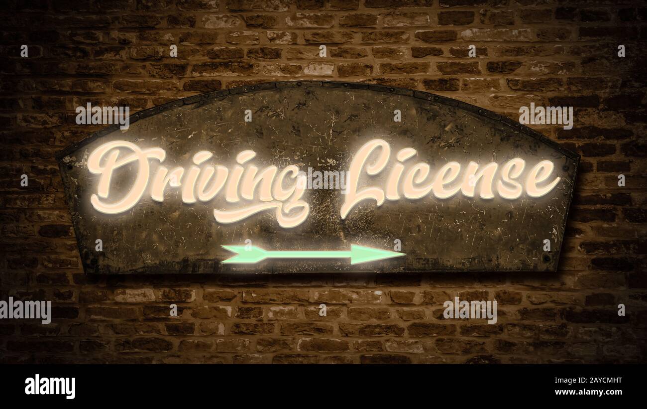 Street Sign DRIVING LICENSE Stock Photo - Alamy