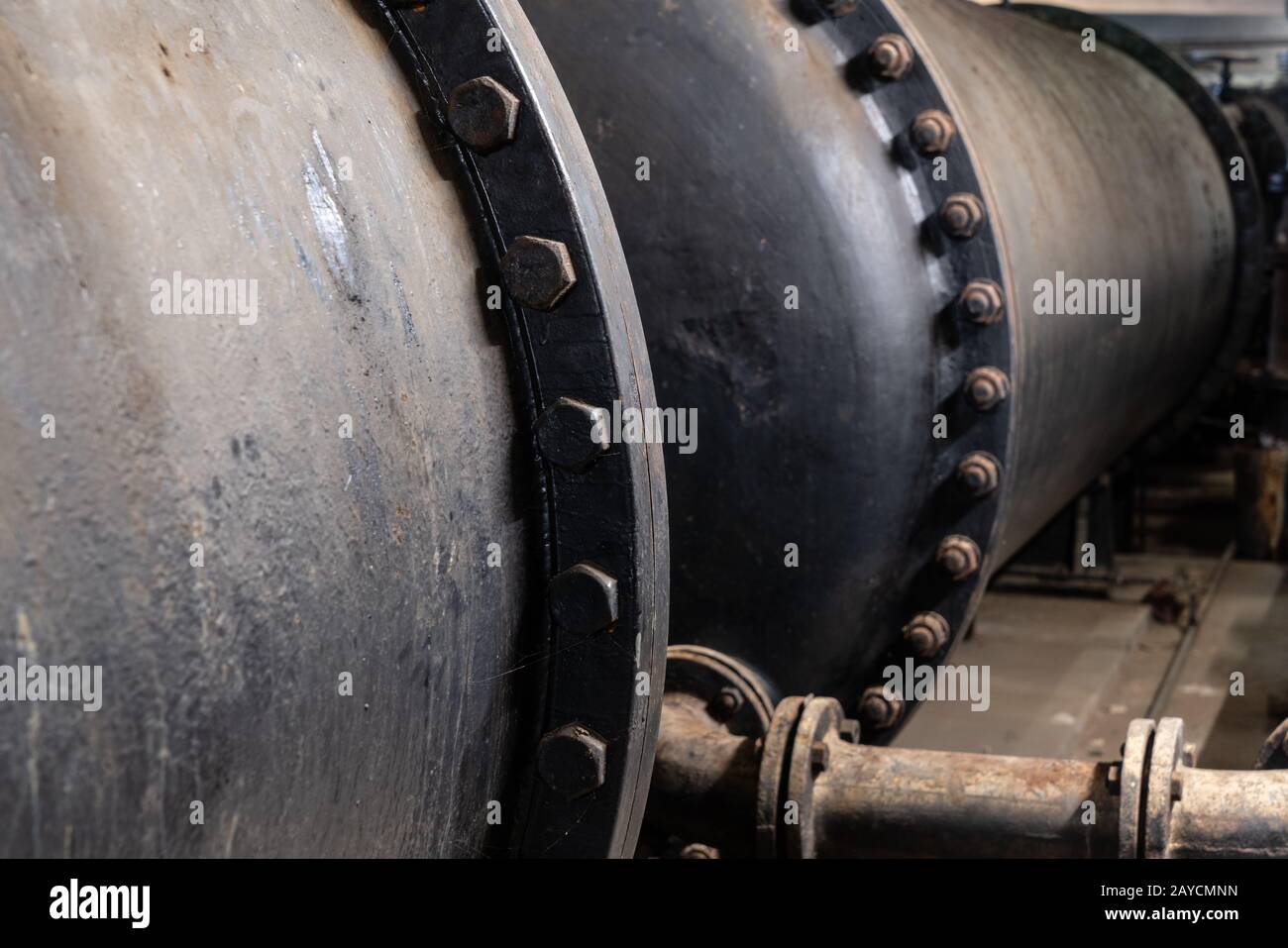 Pipe system and boiler for thermal water Stock Photo - Alamy