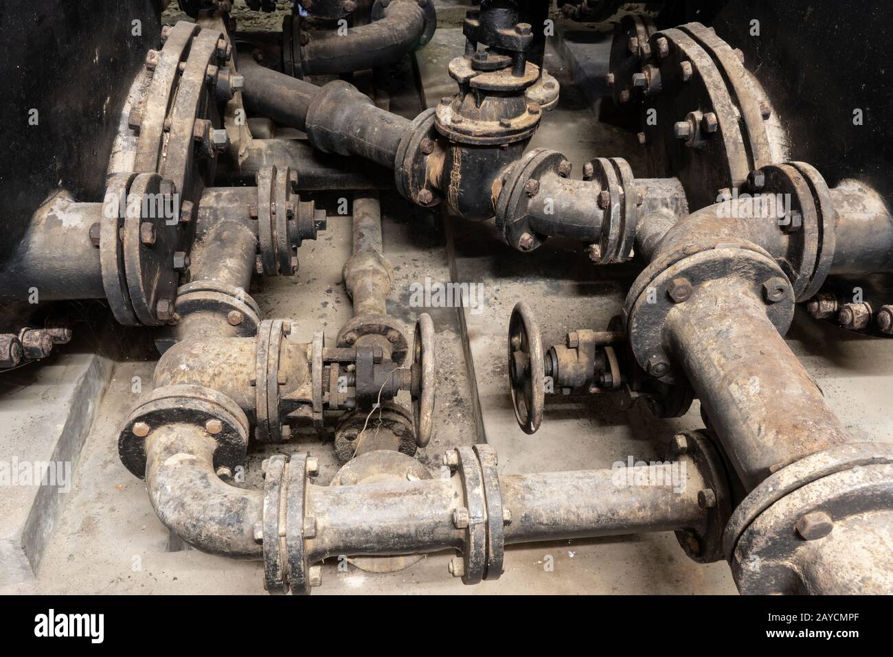 Pipe system and boiler for thermal water Stock Photo - Alamy