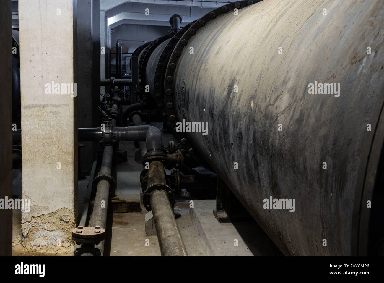 Pipe system and boiler for thermal water Stock Photo - Alamy