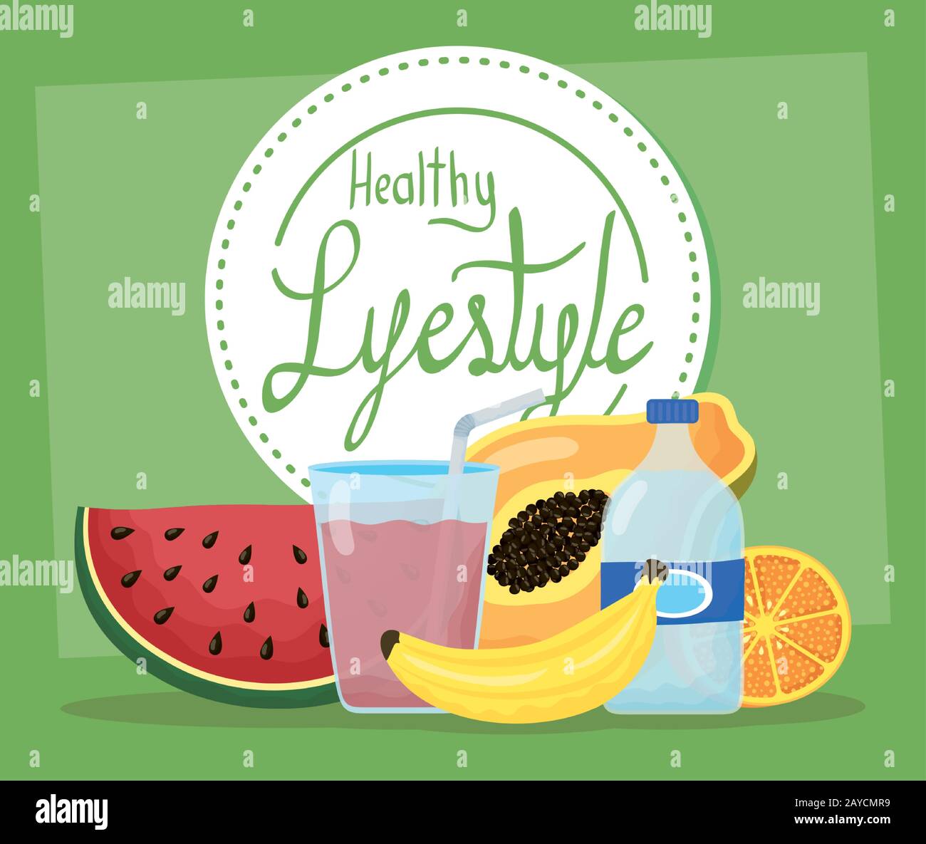 healthy lifestyle lettering and products Stock Vector Image & Art - Alamy