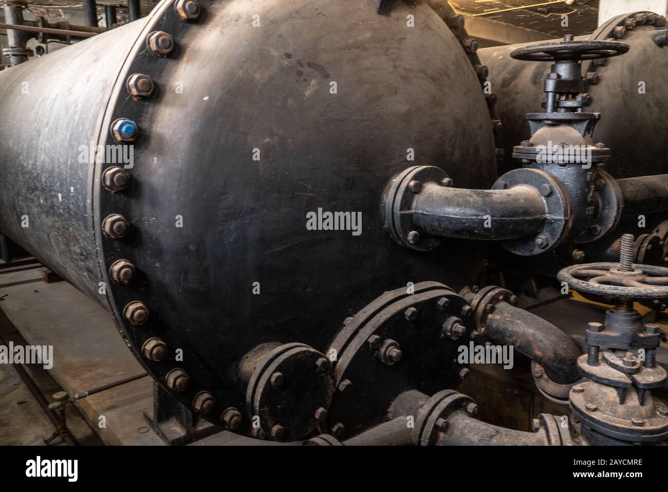 Pipe system and boiler for thermal water Stock Photo - Alamy