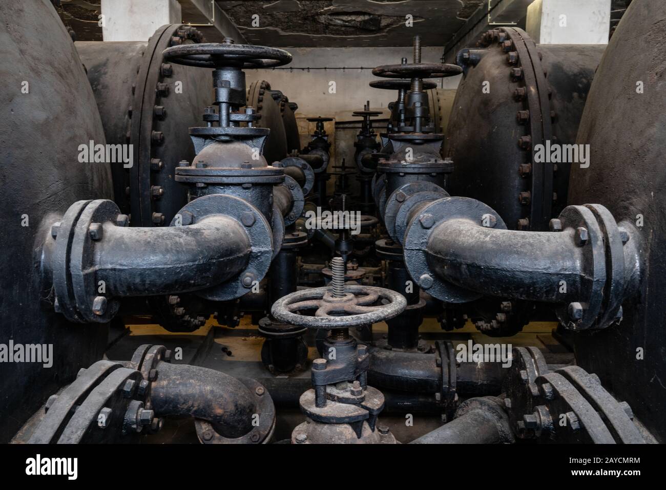 Pipe system and boiler for thermal water Stock Photo - Alamy