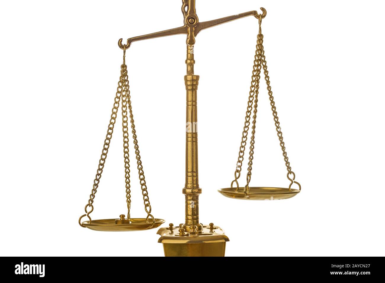 Golden weight balance scale Stock Photo - Alamy