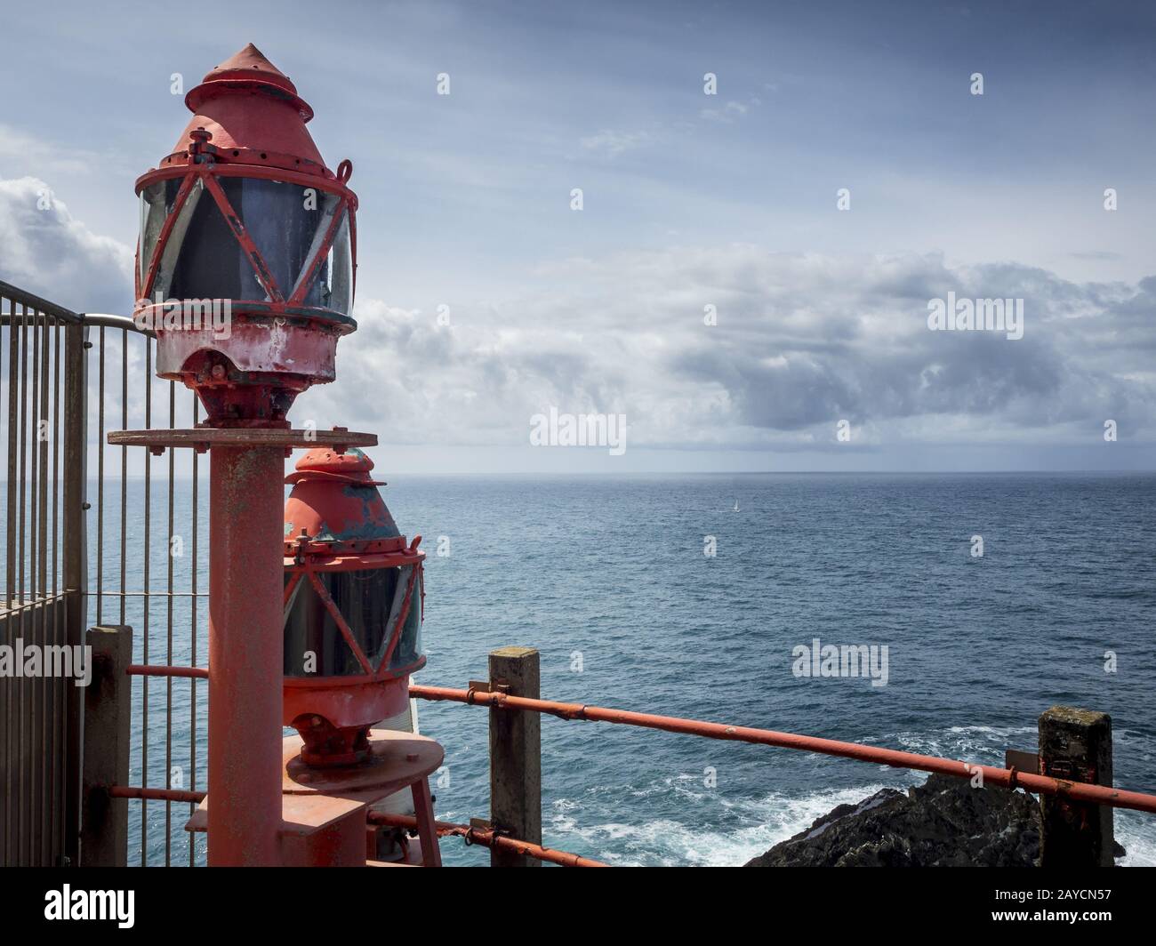 Signal lights at mizen head lighthouse Stock Photo - Alamy