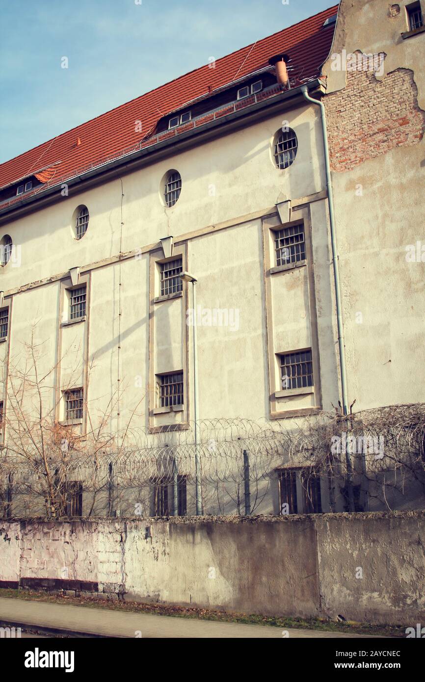 Exterior of a prison recently used Stock Photo - Alamy