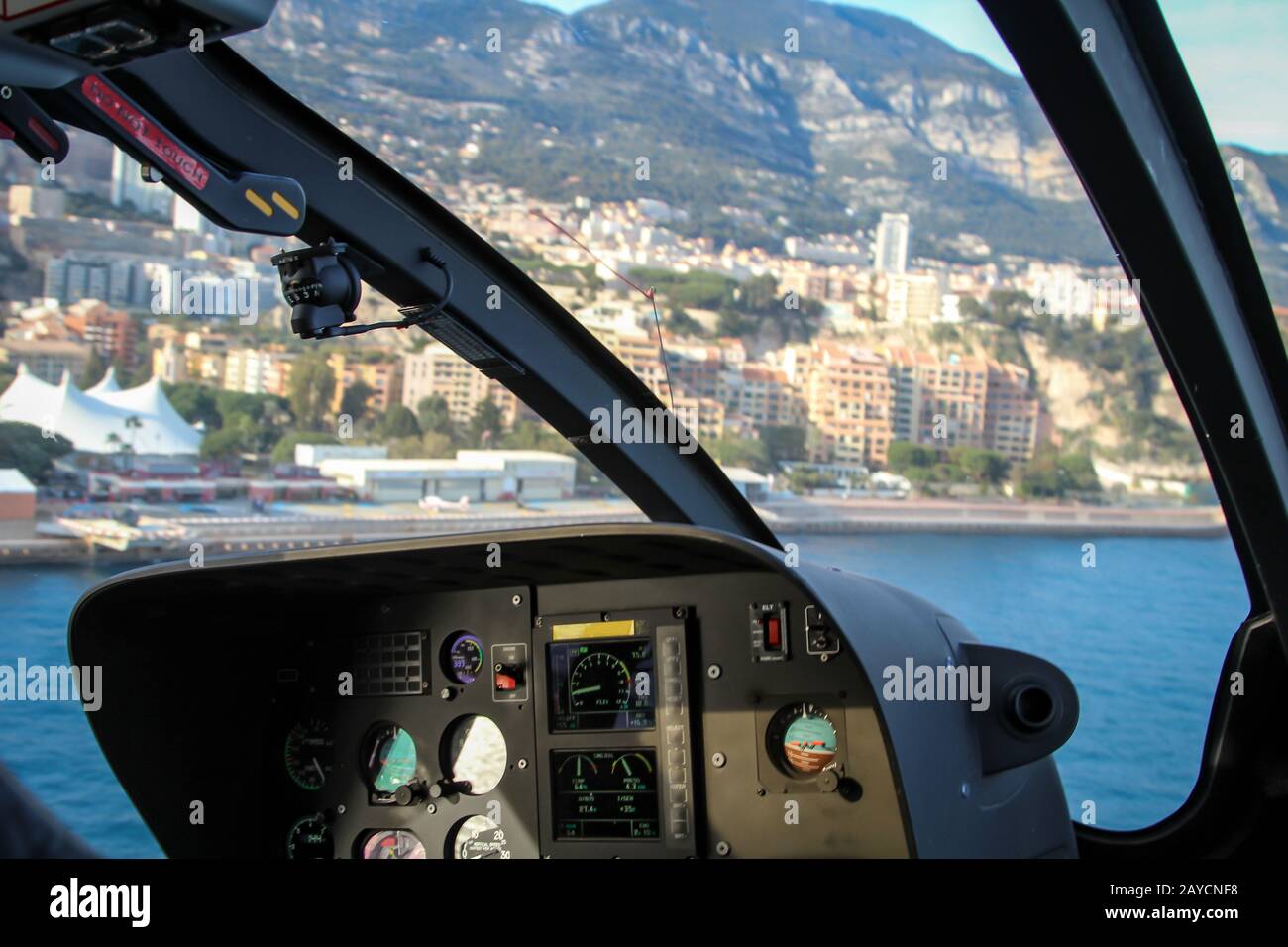 the cockpit of a helicopter Stock Photo - Alamy