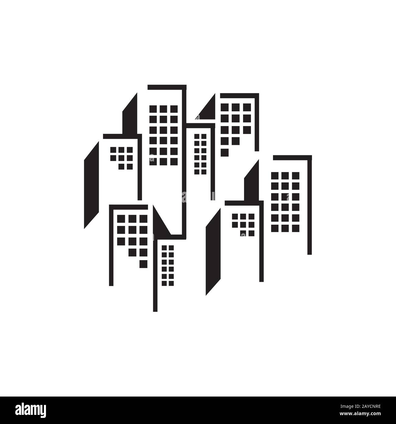 Downtown Building Concept Line Drawing High Resolution Stock ...