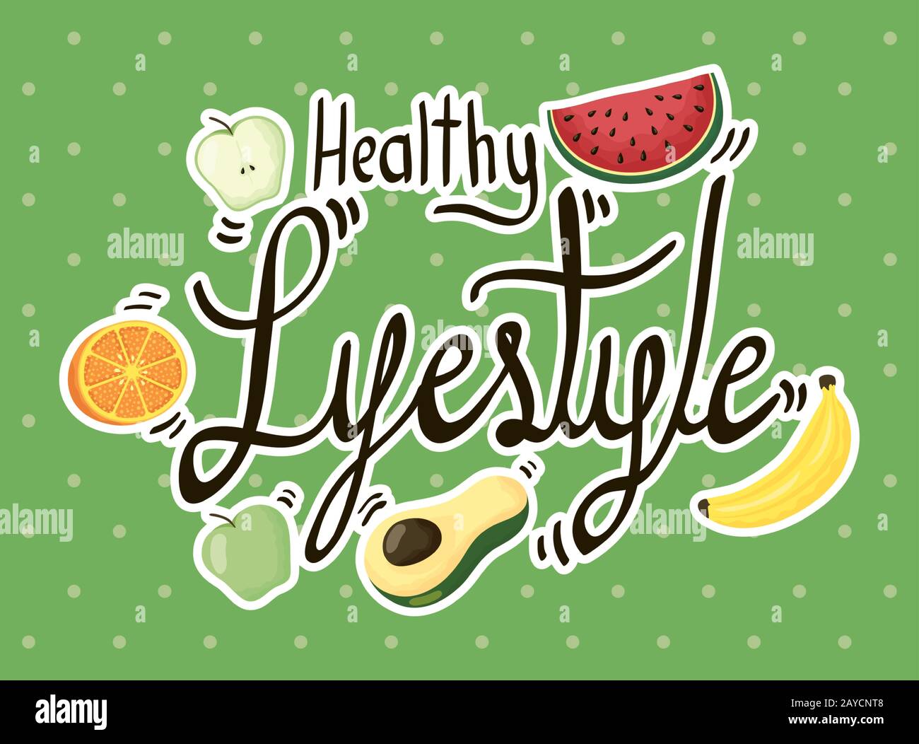 healthy lifestyle lettering and products Stock Vector Image & Art - Alamy