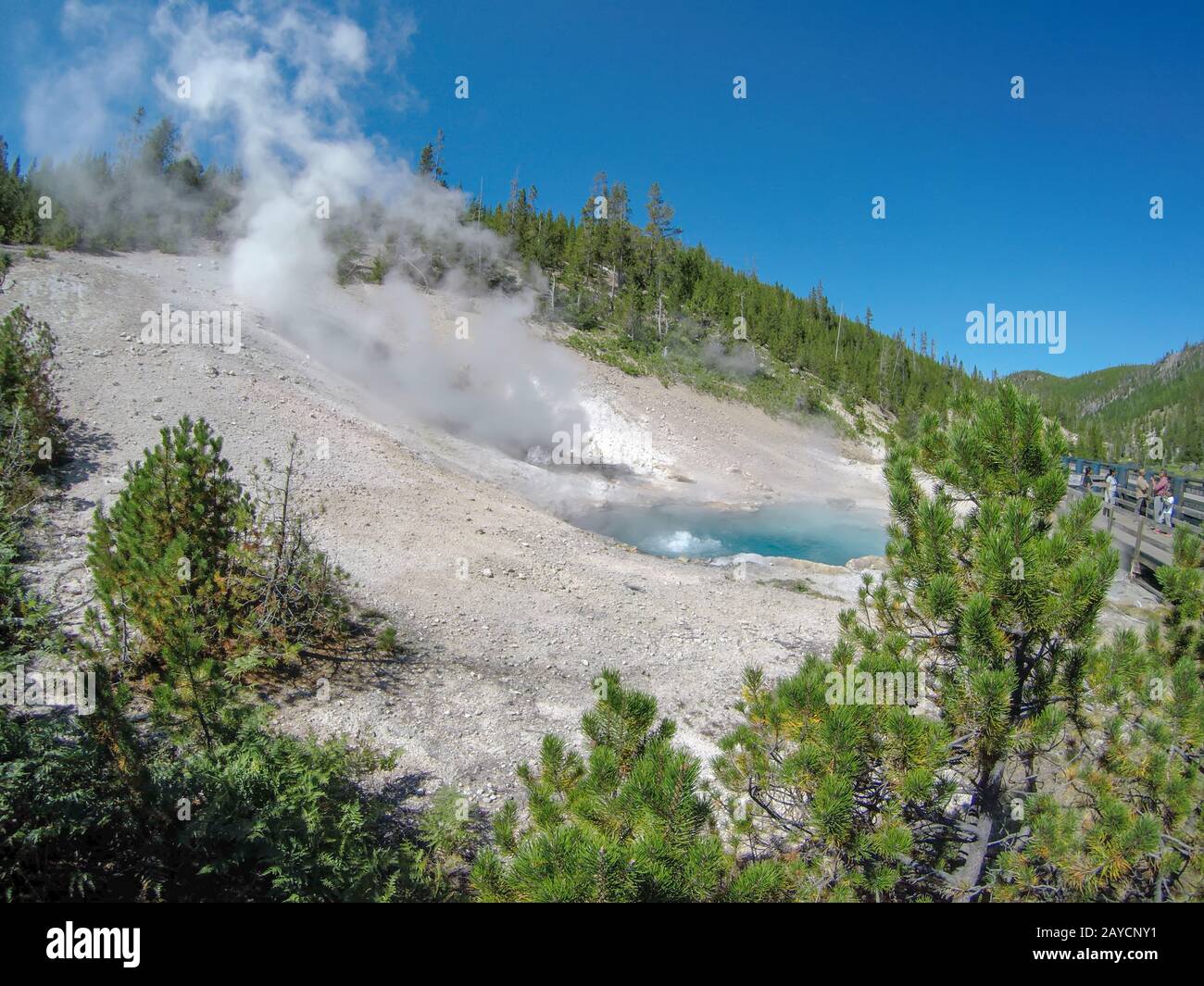 Yellowstone artist's paint pots hi-res stock photography and images - Alamy