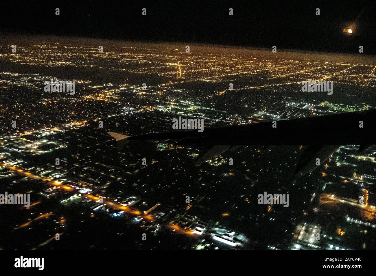 Aerial chicago night hi-res stock photography and images - Alamy