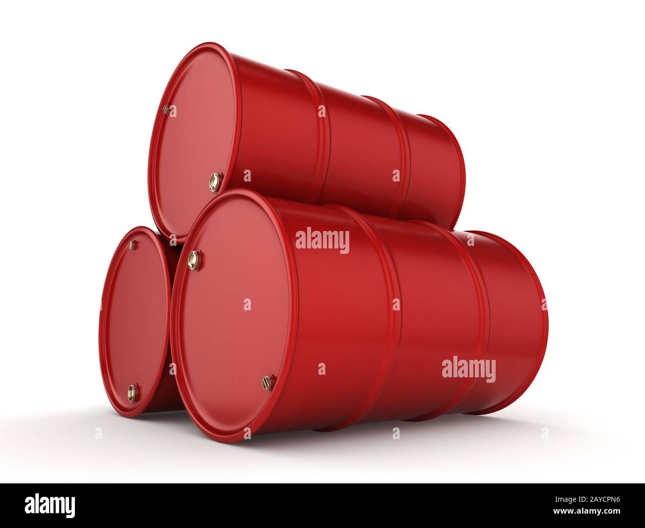 3D rendering red barrels Stock Photo - Alamy
