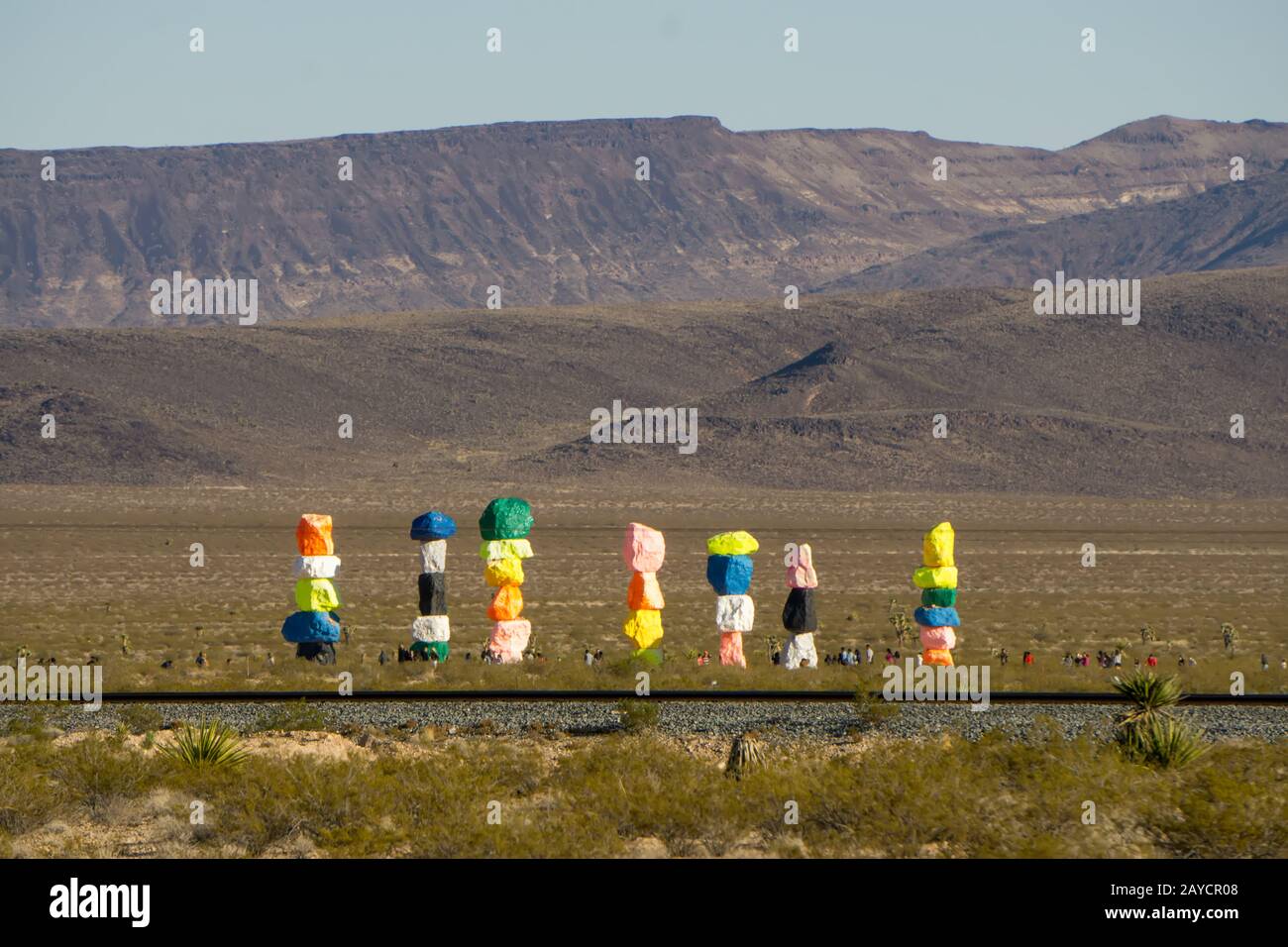Seven Magic Mountains in the desert near Las Vegas Stock Photo - Alamy