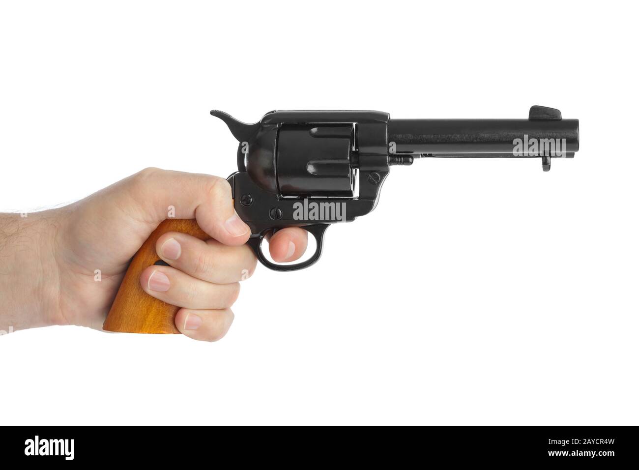 Hand with revolver Stock Photo - Alamy