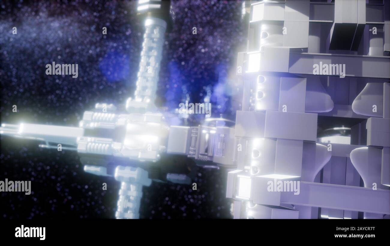 spaceship spacecraft outer galaxy universe Stock Photo - Alamy