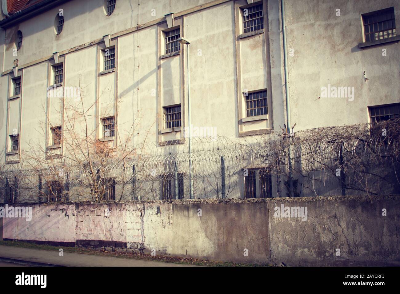 Exterior of a prison recently used Stock Photo - Alamy