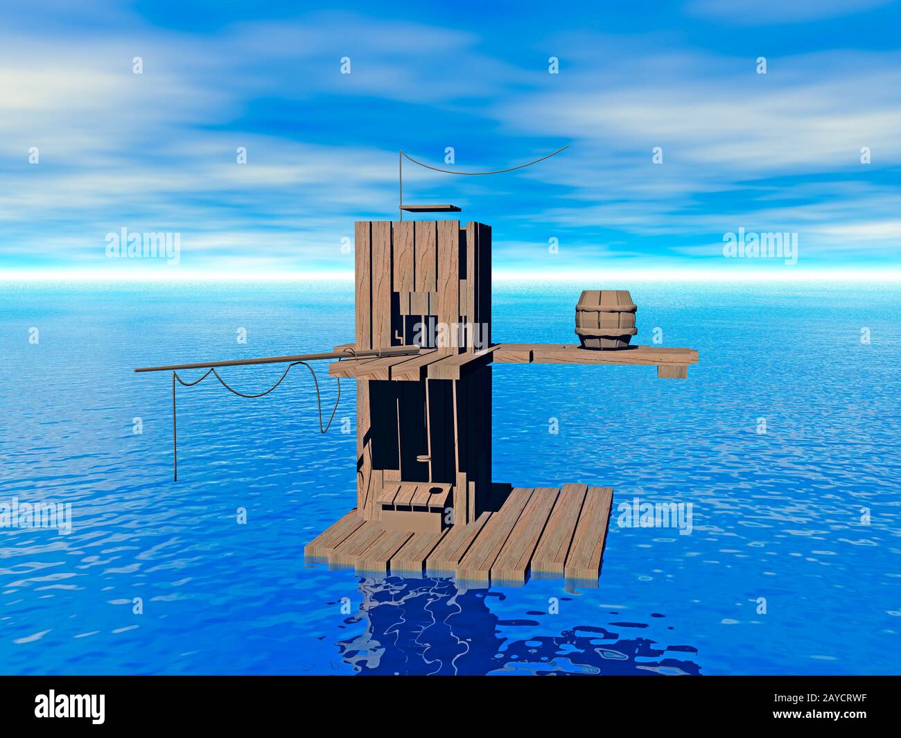 Wooden raft sea horizon hi-res stock photography and images - Alamy