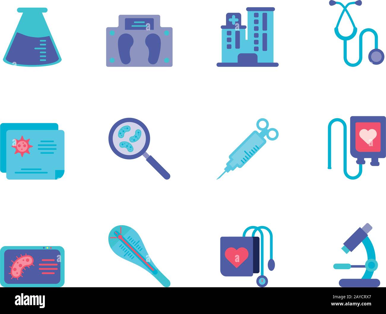 medical tools and medicine concept icons set over white background ...