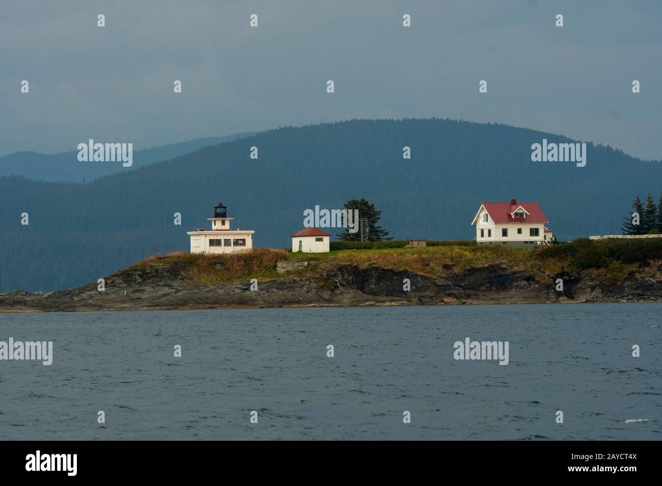 View of Point Retreat Lighthouse which is situated at the northern tip ...