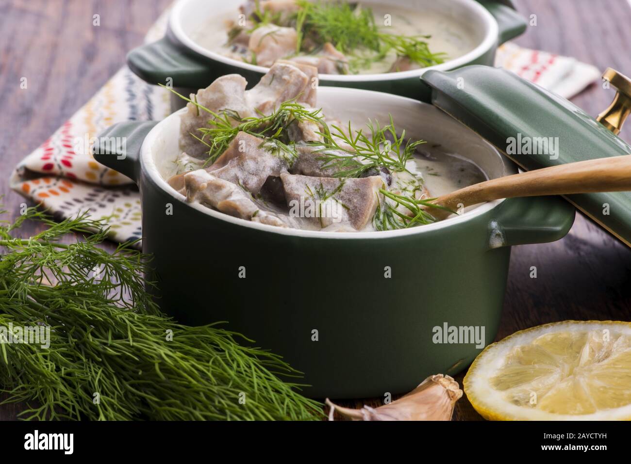 turkish traditional tripe soup; iskembe corbasi and offal soup Stock ...