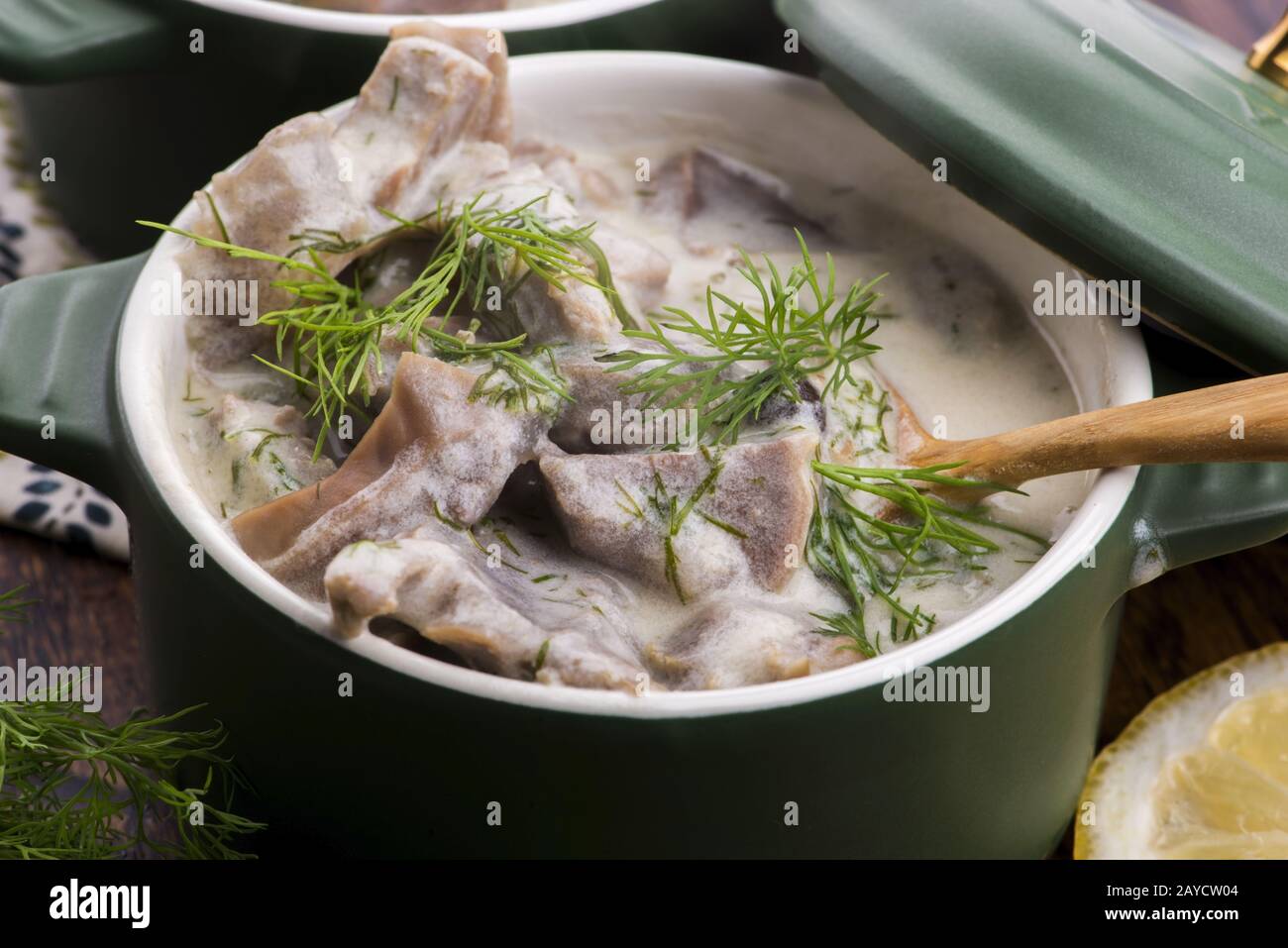turkish traditional tripe soup; iskembe corbasi and offal soup Stock ...