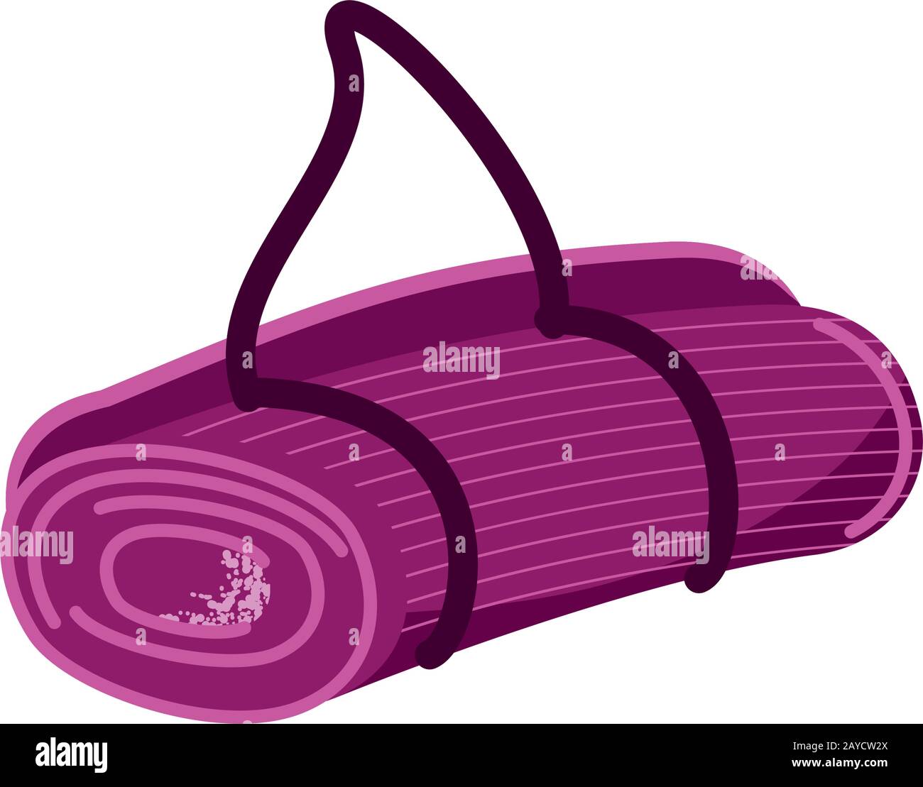 yoga mat icon over white background, flat and colorful design, vector ...