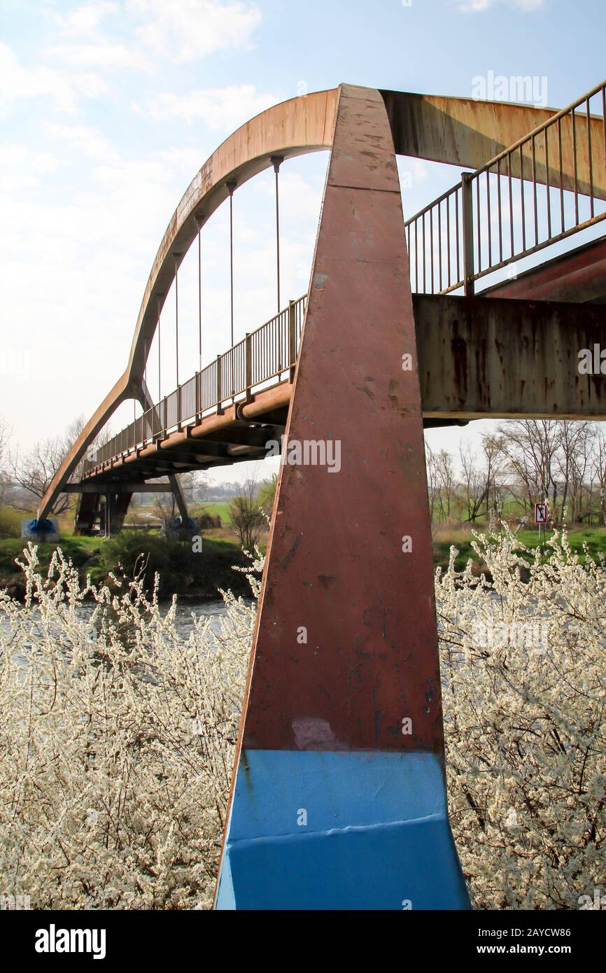 Details of a bridge, bridge pier Stock Photo - Alamy