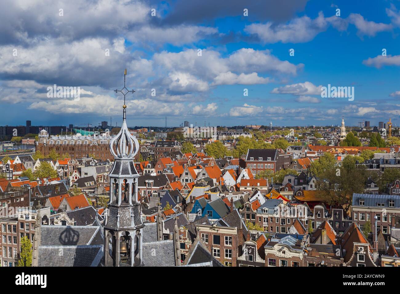 Amsterdam downtown skyline cityscape sunset hi-res stock photography ...