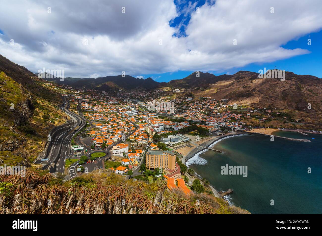 Town Machico - Madeira Portugal Stock Photo - Alamy