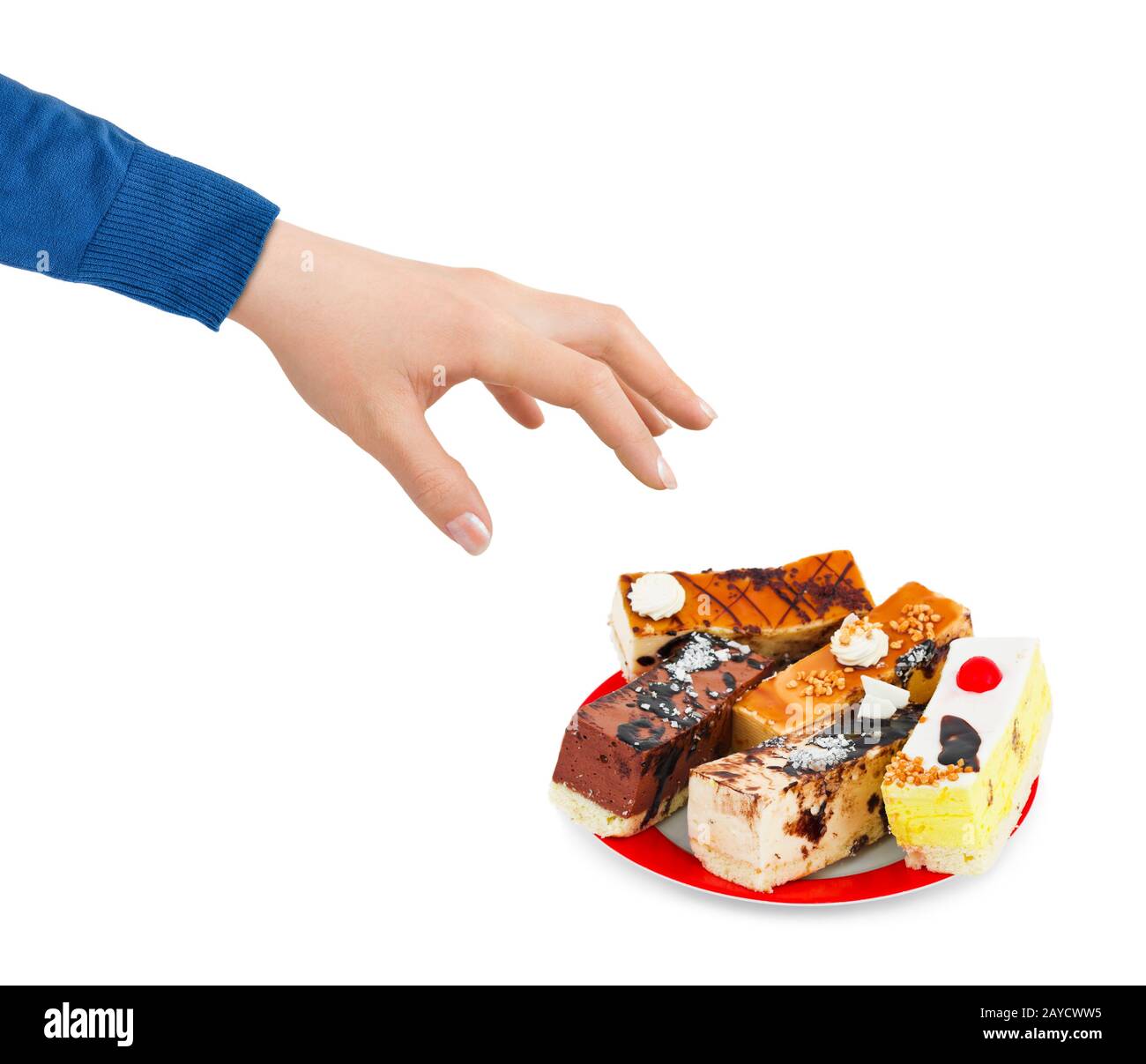 Cakes and hand Stock Photo - Alamy