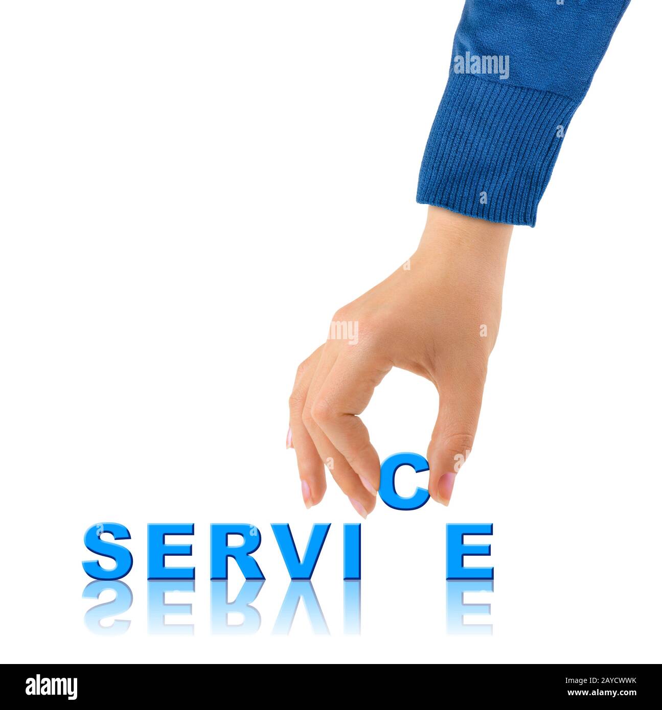 Hand and word Service Stock Photo - Alamy