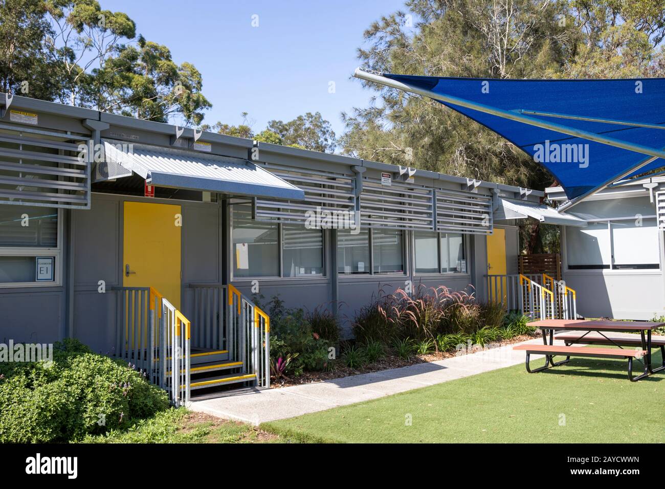 School demountable classrooms at a Sydney public school in Australia ...