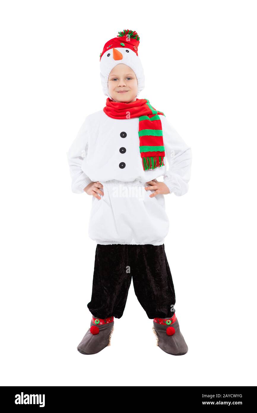 Little handsome boy in a snowman costume Stock Photo - Alamy