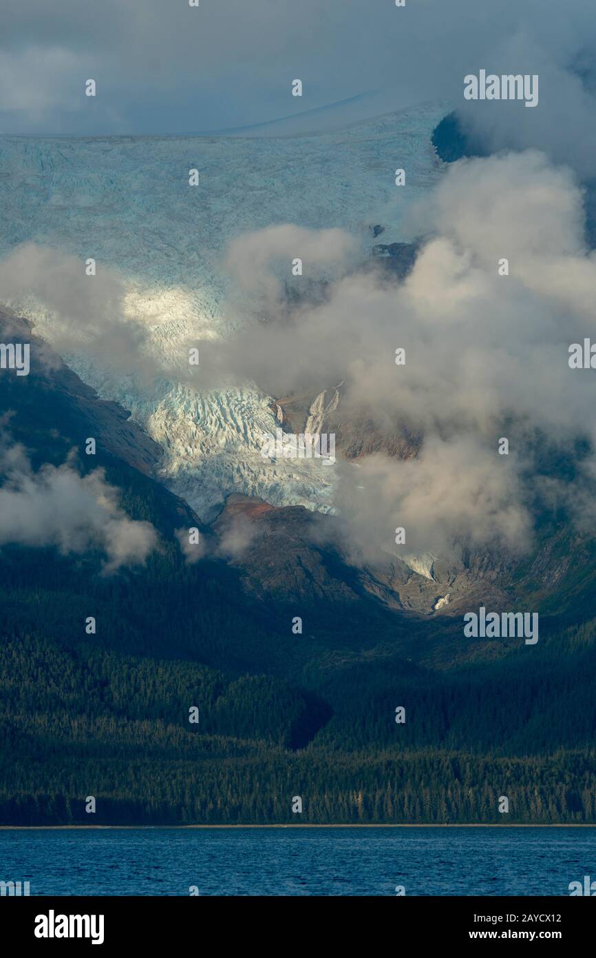 View of Sumdum Glacier from Stephens Passage at the entrance to Tracy ...