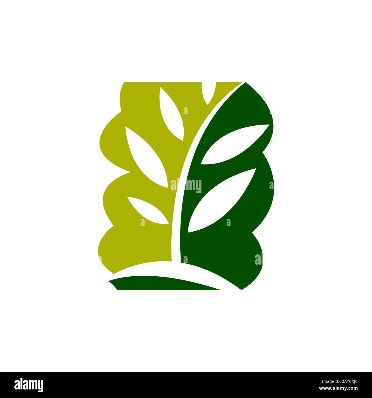green leaf tree logo vector design nature graphics element Stock Vector ...