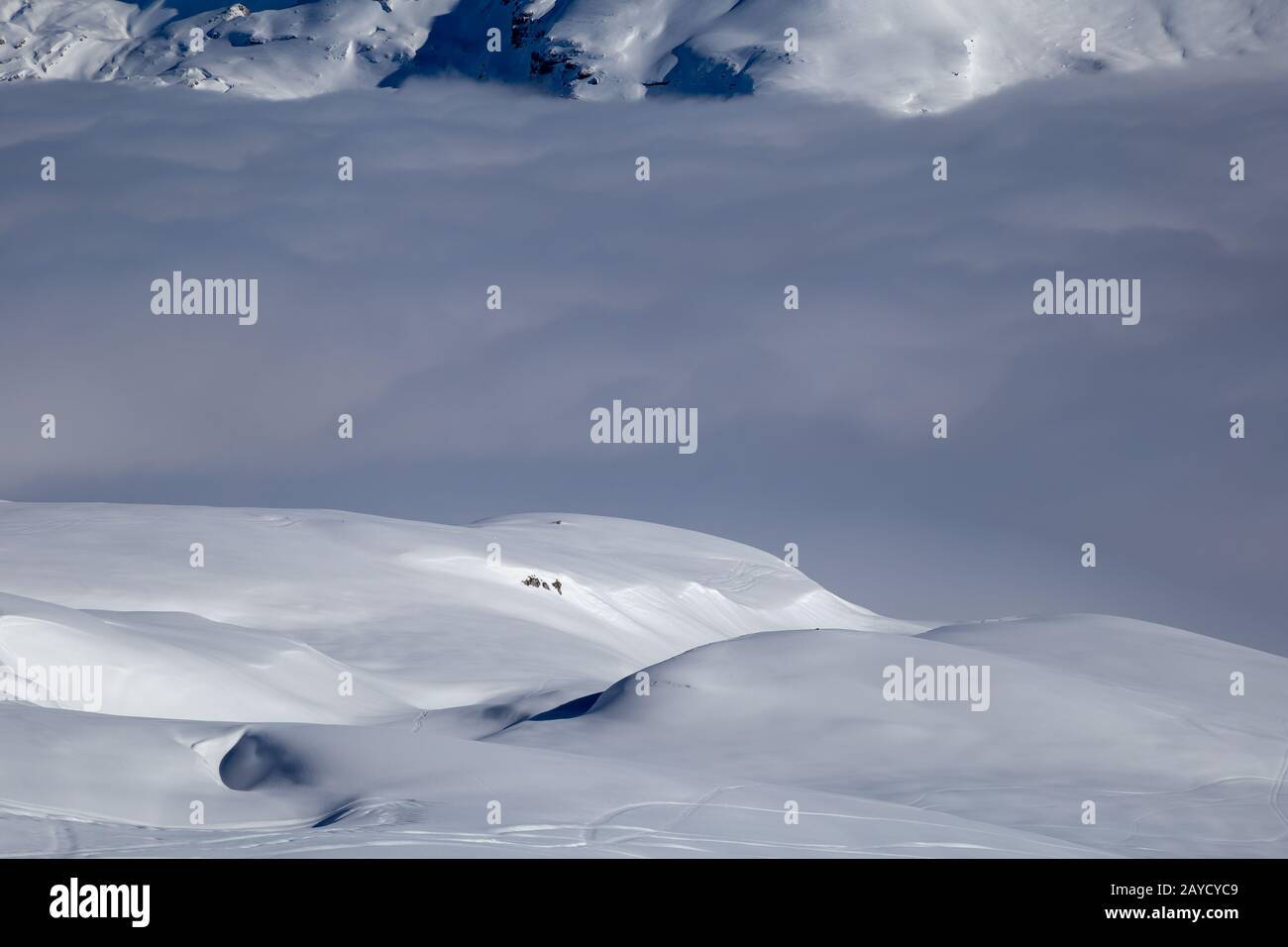 Clouds in an ice valley Stock Photo - Alamy