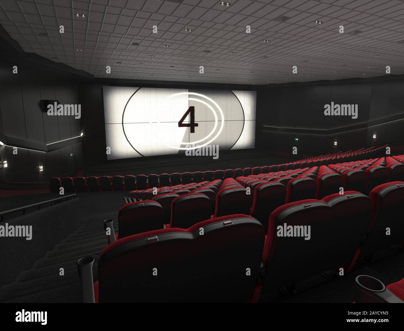 3D rendering modern cinema Stock Photo - Alamy
