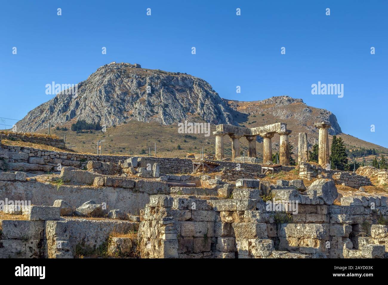 Temple of Apollo in ancient Corinth, Greece Stock Photo - Alamy