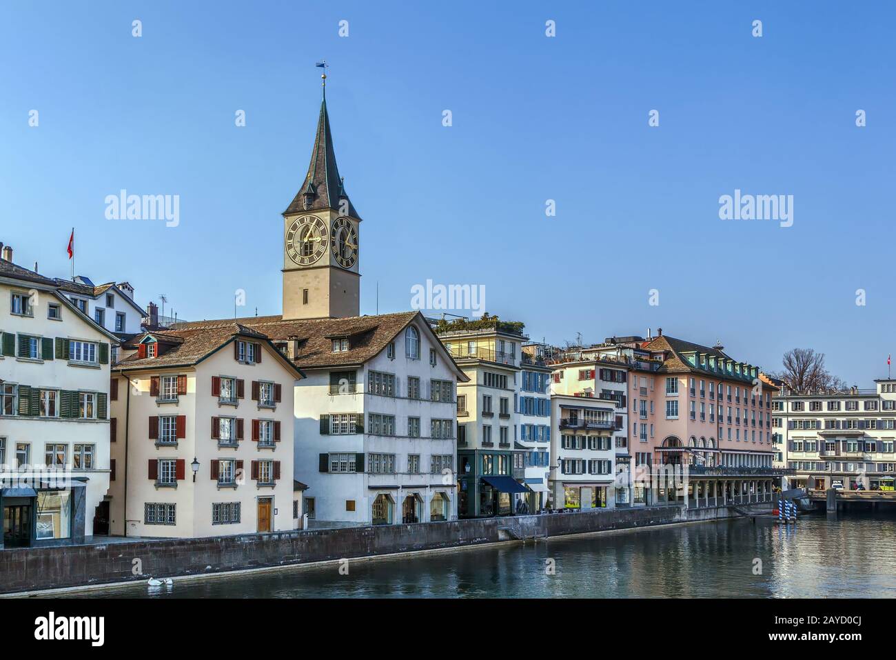 Embankment of Limmat river, Zurich, Switzerland Stock Photo - Alamy