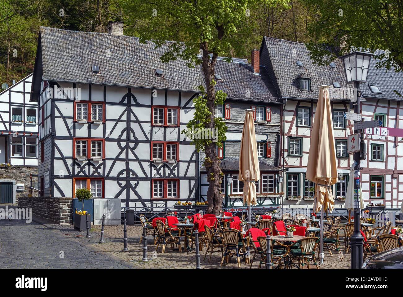 historic houses in Monschau, Germany Stock Photo - Alamy