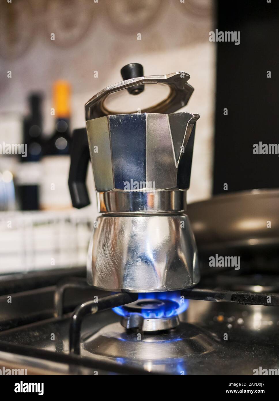 The Italian coffee maker (mocha coffee maker) - greca, macchinetta ...