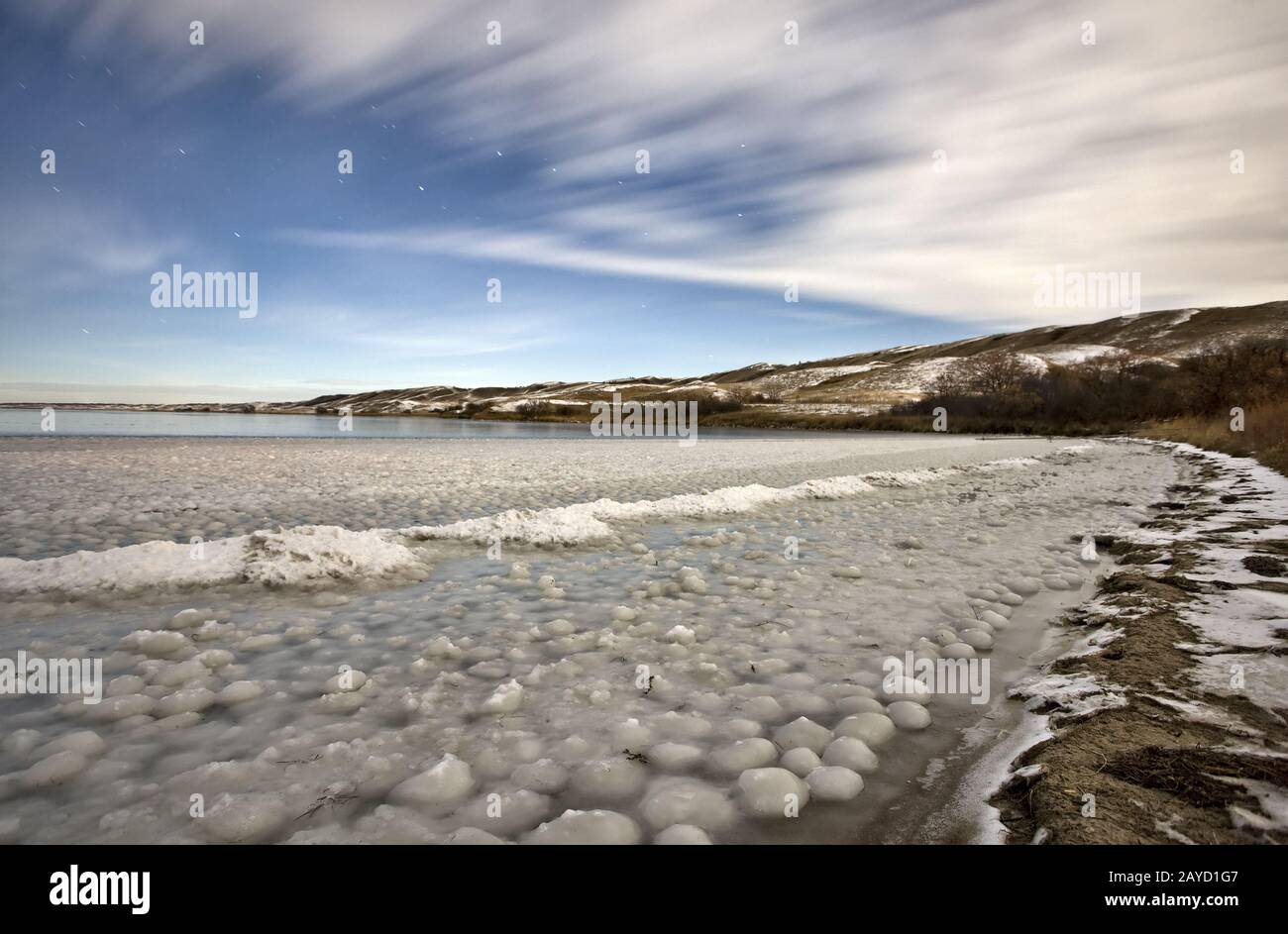 Ice forming on Lake Stock Photo - Alamy