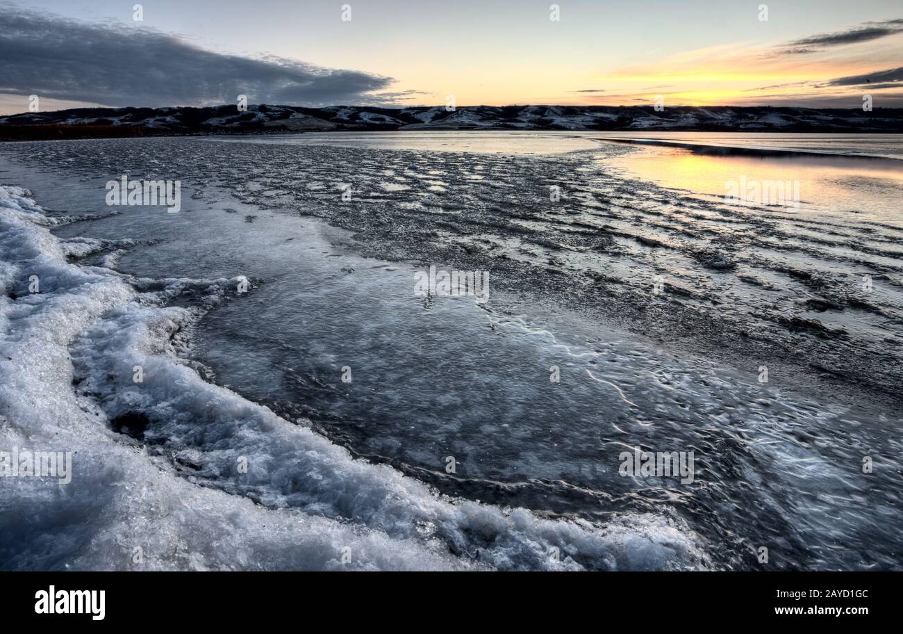 Ice forming on Lake Stock Photo - Alamy