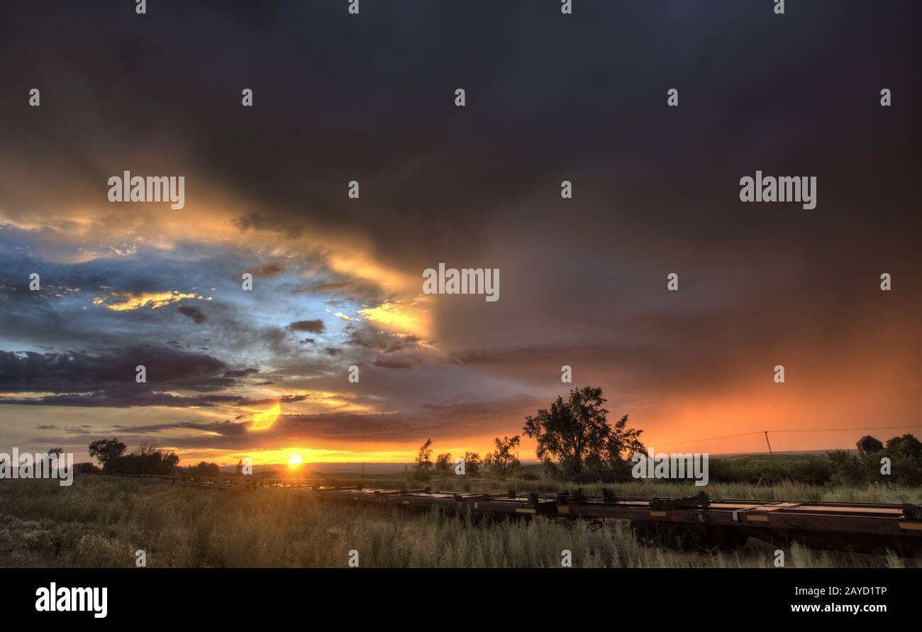 Prairie Sunset Saskatchewan Canada Stock Photo - Alamy