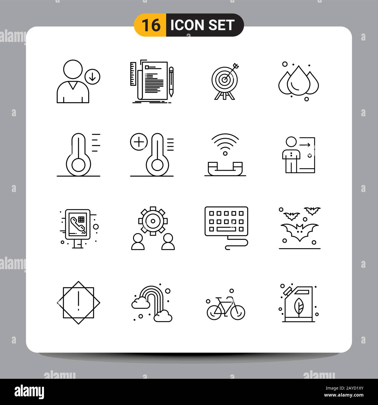 16 Black Icon Pack Outline Symbols Signs for Responsive designs on ...