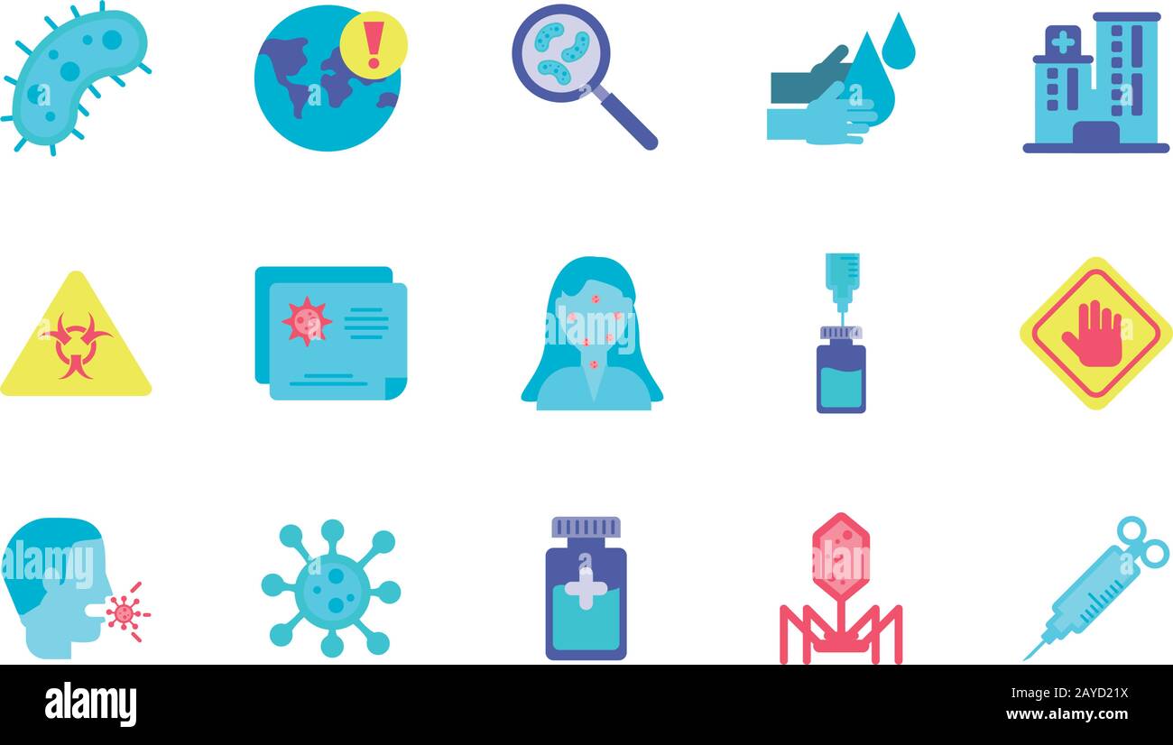 medical and sickness concept of icon set over white background, flat ...