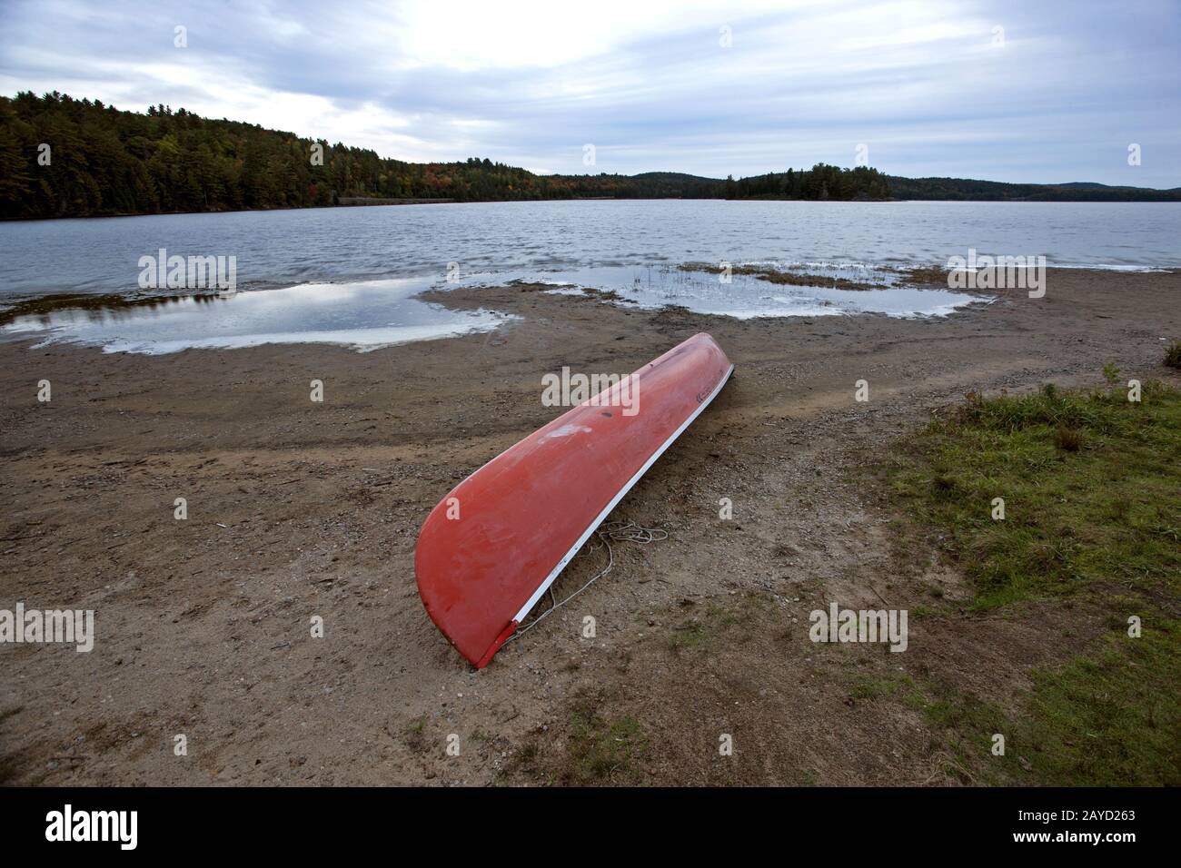 Algonquin Park Muskoka Ontario Red Canoe Stock Photo - Alamy